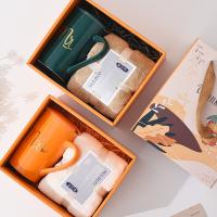 China Gravure Printing High Aesthetic Coral Velvet Towel Water Cups Mugs Wedding Souvenirs for sale