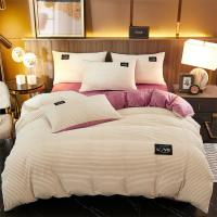 China Polyester Flannel Velvet Fleece Winter Warm Solid Queen King Size Bedding Set for Beds for sale