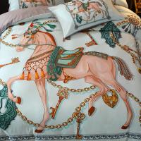 China Diagonal Pattern Designer Digital Printing 4 PCS Bedding Sets Color Fastness Grade 4 for sale