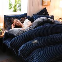 China 100% Polyester Fibre Winter Warm Flannel Velvet Fleece Queen King Size Bedding Set for sale