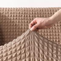 China Super Elastic Three-seat Sofa Covers in Light Luxury Style with Seersucker Fabric for sale