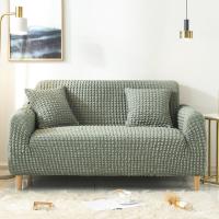 China Super Elastic Three-seat Sofa Covers in Light Luxury Style with Seersucker Fabric for sale