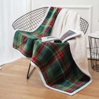 China Christmas Tartan Flannel Blanket Sets Sustainable Plaid Sofa with Custom Advantage for sale