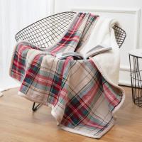 China Christmas Tartan Flannel Blanket Sets Sustainable Plaid Sofa with Custom Advantage for sale