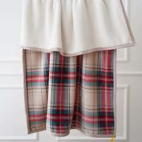 China Christmas Tartan Flannel Blanket Sets Sustainable Plaid Sofa with Custom Advantage for sale