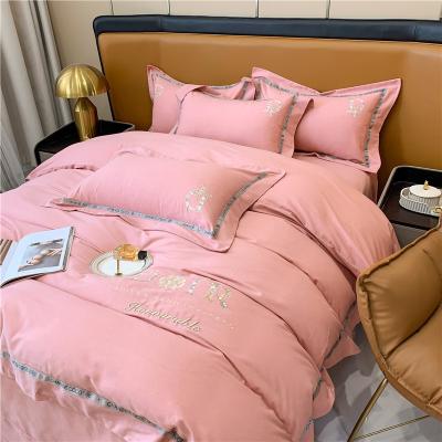 China National Standards Color Fastness Grade 200TC Embroidery Bed Flat Sheets Bedding Set ASD01 for sale