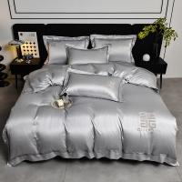 China Modern Style Embroidery Duvet Cover for Wedding Luxury Bed Sheets ADS02 Cotton Sheet Set for sale