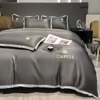 China Luxury Washed Silk Embroidery Bedding Set Bed Cover Set for Hospital School Home for sale