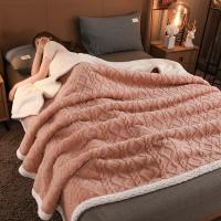 China Luxury Super Thick Jacquard Plush Fleece Oversize Sherpa Bed Blanket Throw for Needs for sale