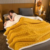 China Luxury Super Thick Jacquard Plush Fleece Oversize Sherpa Bed Blanket Throw for Needs for sale