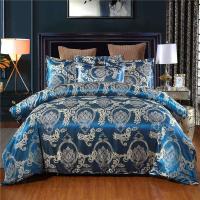 China European Style Rotary Screen Printing Satin Bedding Set 3 4 6 7 Piece Cotton Sheet Pillow Case Duvet Cover for sale