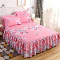 China Modern Floral Plant Printed Woven 100% Cotton Bed Cover Fitted Skirt Sheets 3pcs Bedding Bedspread Sets for sale