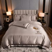 China High End Bedding Set Simple Silky Quilt Cover Four Piece Set for Customer Requirements for sale