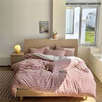China Retro Style Checkerboard Linen Quilt Cover Bed Sheet Set for a Chic and Timeless Look for sale