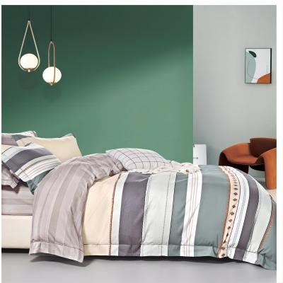 China 6kg Cotton Luxury Bedding Set 4pcs Printing Sheets Quilt Duvet Cover Pillowcase Fitted Sheet for sale