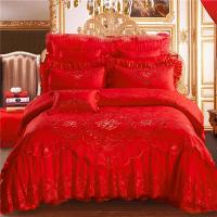 China Luxury Four-piece Wedding Bedding Set with Printed Comforter and 100% Cotton Duvet Sheet for sale