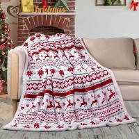China Anti-pilling Coral Fleece Double Layer Sherpa Plush Blanket for Customized Christmas Gifts for sale