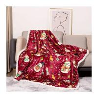 China Anti-pilling Coral Fleece Double Layer Sherpa Plush Blanket for Customized Christmas Gifts for sale