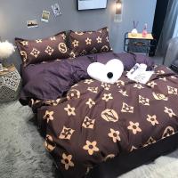 China Simple 4 Pcs Cartoon Polyester Bedding Sheet Set for Twin Double Queen King Size Beds for sale