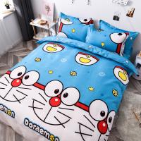 China Simple 4 Pcs Cartoon Polyester Bedding Sheet Set for Twin Double Queen King Size Beds for sale