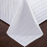 China Fabric Count 40 Popular Pure 100% Cotton Satin Bed Sheet White Suitable Linen Bedding Sets for sale