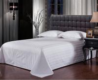 China Fabric Count 40 Popular Pure 100% Cotton Satin Bed Sheet White Suitable Linen Bedding Sets for sale