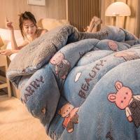 China Thickened Lamb Fleece Quilt Soft Chemical Fiber Quilt Bedding Set with Customised Size for sale