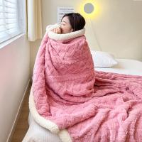 China Wedding Knitted Double Sided Lamb Cashmere Plaid Blanket for Winter Warmth for sale