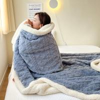China Wedding Knitted Double Sided Lamb Cashmere Plaid Blanket for Winter Warmth for sale