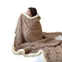 China Wedding Knitted Double Sided Lamb Cashmere Plaid Blanket for Winter Warmth for sale