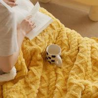 China Wedding Knitted Double Sided Lamb Cashmere Plaid Blanket for Winter Warmth for sale