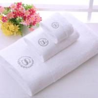 China Custom Logo Hotel Towel Set Broad Stripe Coral Velvet 35*75cm 70*140cm Soft Absorbent for sale