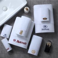 China Custom Logo Hotel Towel Set Broad Stripe Coral Velvet 35*75cm 70*140cm Soft Absorbent for sale