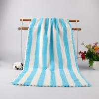 China 360 gsm Colorful Striped Coral Fleece Face Bath Towel 5 Piece Set with Customized Logo for sale