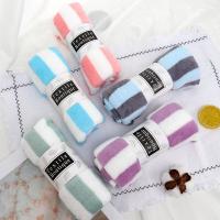 China 360 gsm Colorful Striped Coral Fleece Face Bath Towel 5 Piece Set with Customized Logo for sale