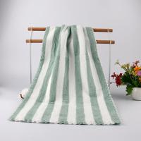 China 360 gsm Colorful Striped Coral Fleece Face Bath Towel 5 Piece Set with Customized Logo for sale