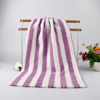 China 360 gsm Colorful Striped Coral Fleece Face Bath Towel 5 Piece Set with Customized Logo for sale