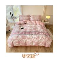 China Experience Comfort and Style with This 4Pcs Brushed Cotton Bedding Set in Brown White for sale