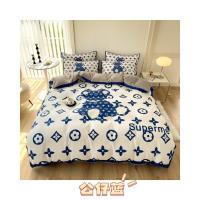 China Experience Comfort and Style with This 4Pcs Brushed Cotton Bedding Set in Brown White for sale