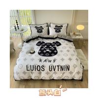 China Experience Comfort and Style with This 4Pcs Brushed Cotton Bedding Set in Brown White for sale