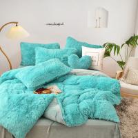 China Handmade Pink Bedding Plush Quilt Set with Super Soft Artificial Velvet and Fluffy Cover for sale