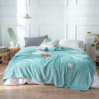 China All-Season Green Coral Fleece Throw Blanket for Office Nap Yes Customized Solid Color for sale