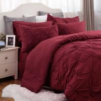 China Queen Size Solid Pinch Pleat Pintuck 3-Piece Duvet Cover Set with Diamond Embroidery for sale
