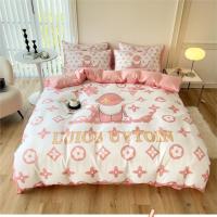 China Grid Twin Size Duvet Cover Bed Sheet Bedding Set 4-In-1 Brushed Cotton Nondisposable for sale