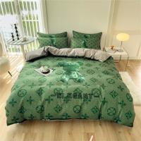 China Grid Twin Size Duvet Cover Bed Sheet Bedding Set 4-In-1 Brushed Cotton Nondisposable for sale
