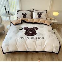 China Grid Twin Size Duvet Cover Bed Sheet Bedding Set 4-In-1 Brushed Cotton Nondisposable for sale