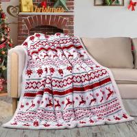 China Rectangular Double Layer Double Sided Blanket For Christmas Customized Merry Christmas for sale