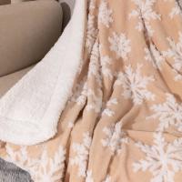 China Double Layer Thick Printed Blanket Christmas Style Coral Fleece Throw Sherpa Plush Blanket for sale