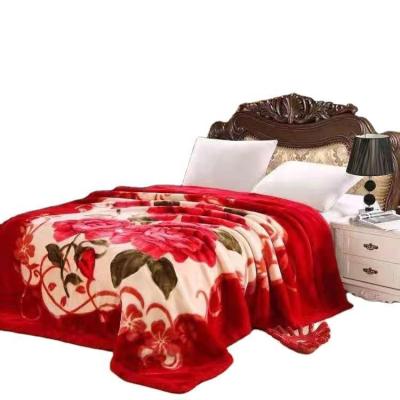 China 1kg-6kg Heavy Weight Mink Raschel Blanket for Winter Single and Double Layer Pattern for sale