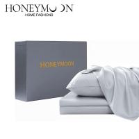 China Plain Dyed Cotton Lyocell 300T Sheet Set Luxurious Softness for Your Wedding Bedding for sale